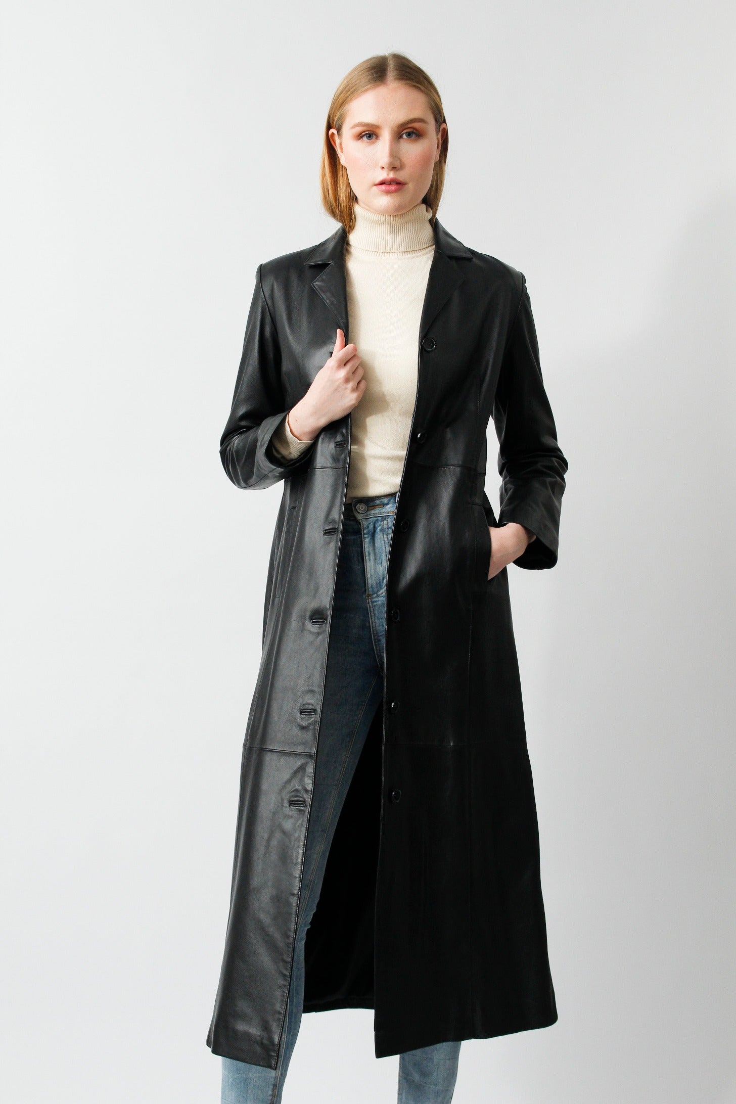 Eleganter Damen Ledermantel – Leder Schmidt Online